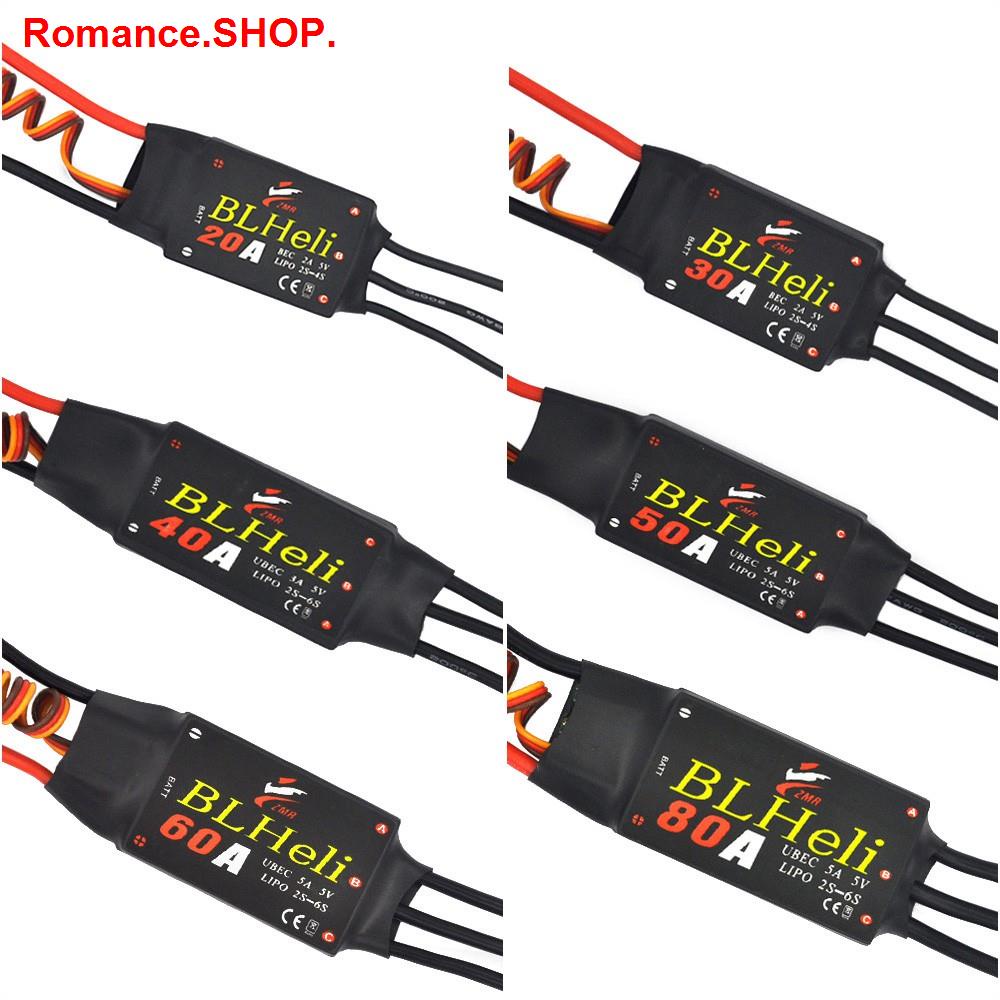 [NEW]۞ แบตเตอรี่ Rc Blheli 12A 20A 30A 40A 50A 60A 80A 2-6S Lipo 3A / 5V Bec เอาท์พุต Esc ...