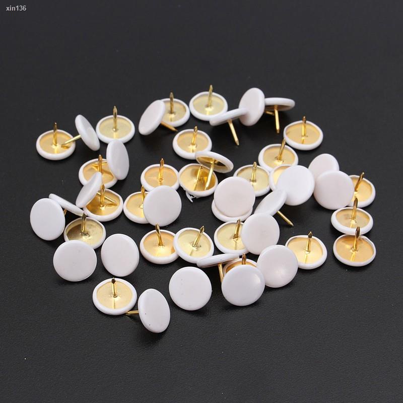 niahode 50pcs White Round Push Pins Thumb Tacks for Notice Board Cork ...