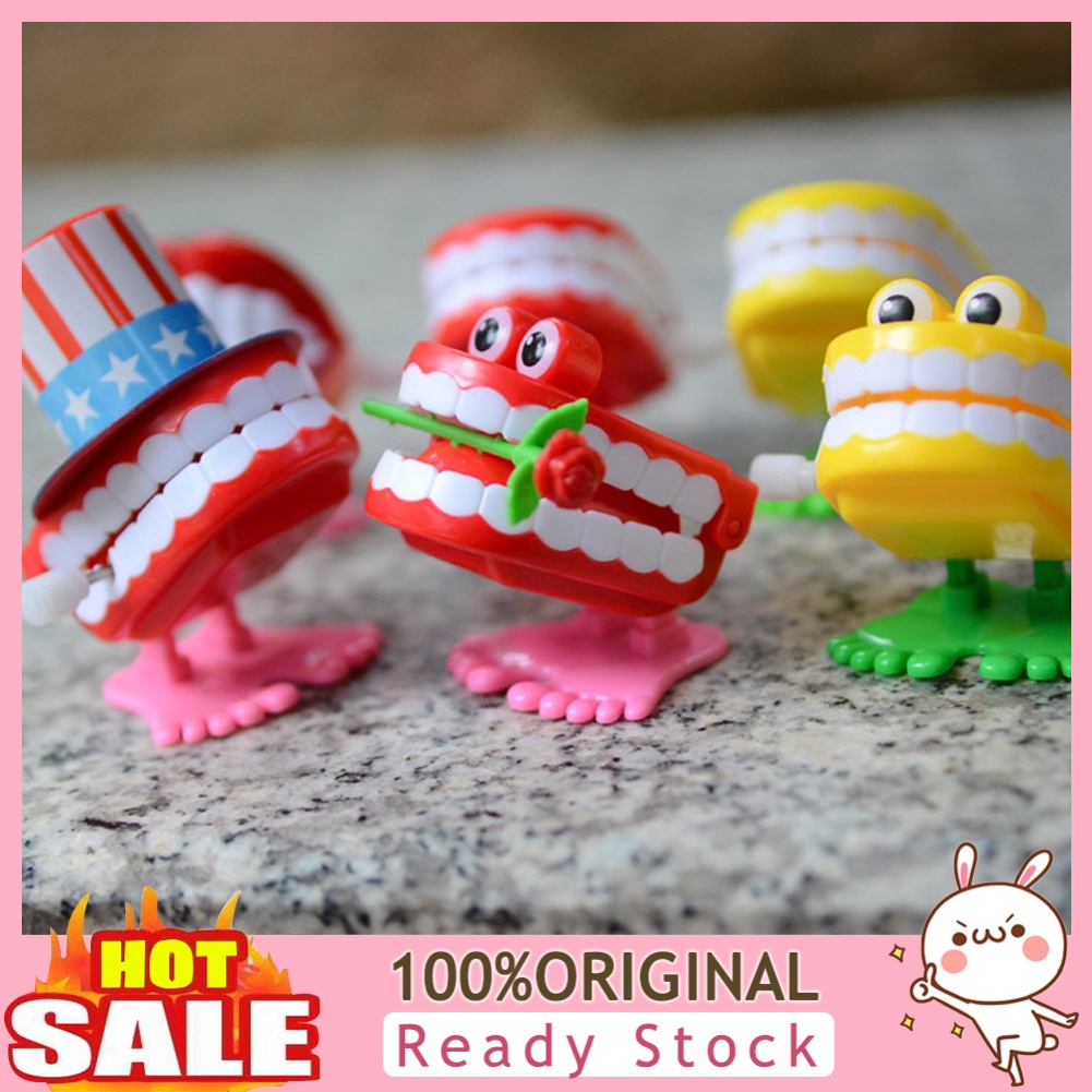 [B_398] Funny Cartoon Teeth Denture Wind Up Clockwork Kids Spring Toy ...
