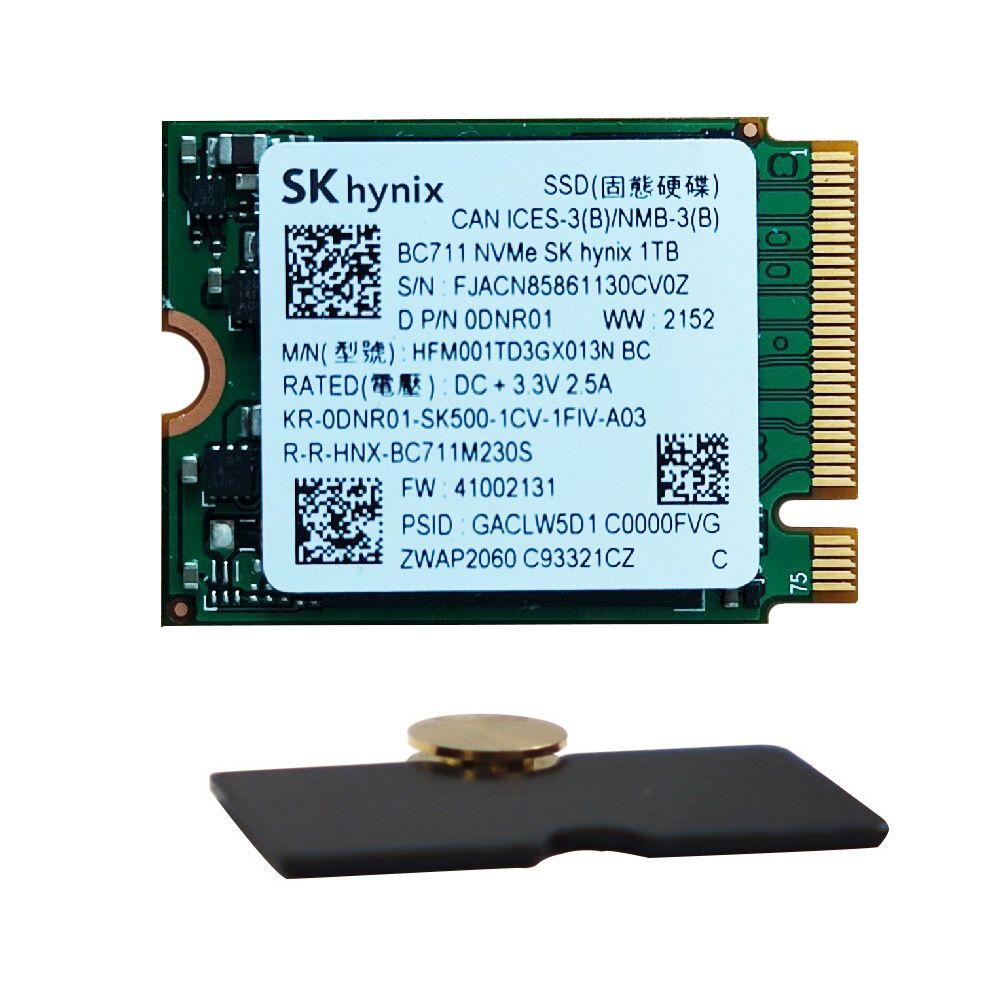 SK Hynix BC711 1TB M.2 2230 NVMe SSD with M.2 2230 to 2242 Extension ...