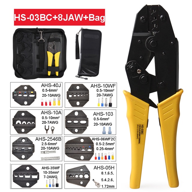 ﺴ☇Electrical Terminal Ratchet Crimping Crimper Auto Electrician Tool HS ...