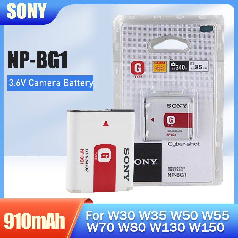 ใหม่ Sony NPBG1 W170 NPFG1 3.6V 910MAh แบตเตอรี่กล้องสำหรับ DSC W120 W125 H10 NP-BG1 W220 W200 ...