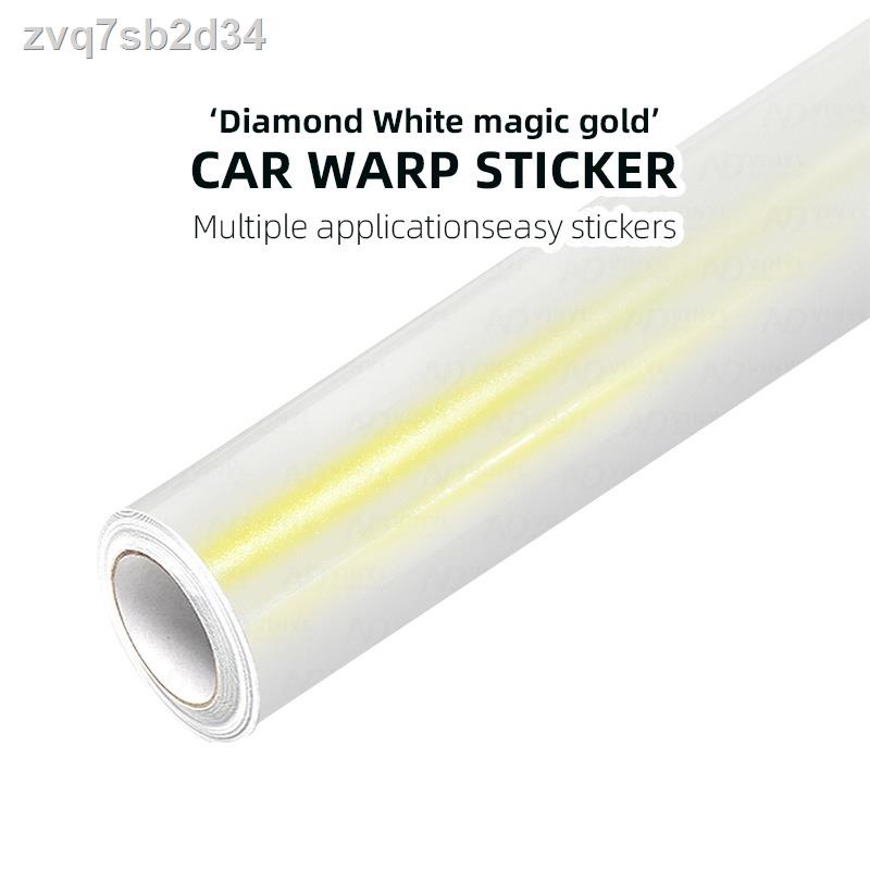 White Chameleon Body Sticker Vinyl Wrap Metallic Chrome Car Stickers ...