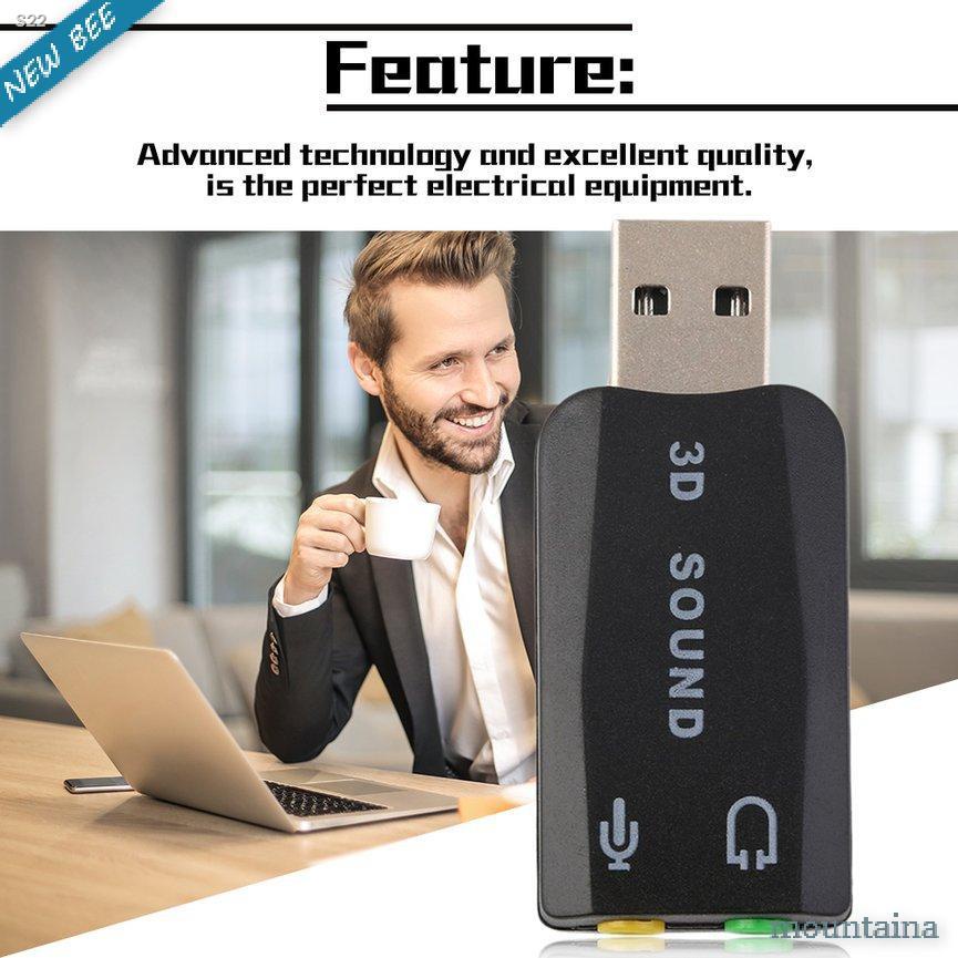 【JH】USB 2.0 to 3D Mic Speaker Audio Headset Sound Card Adapter 5.1 for PC Laptop | Shopee Thailand