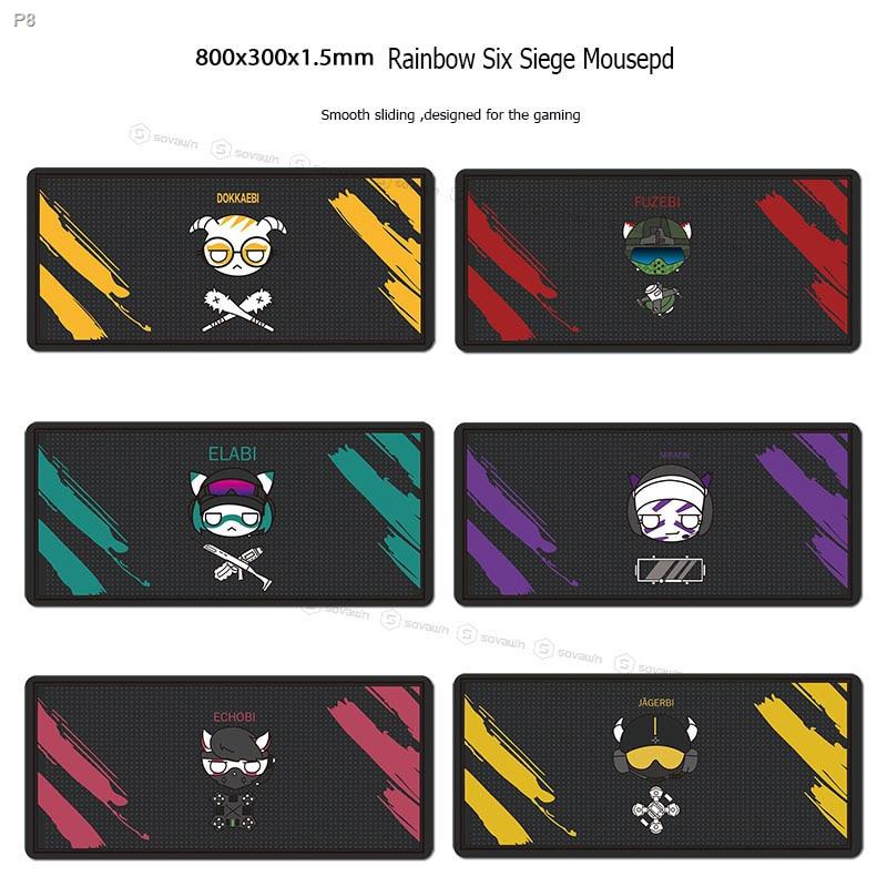 Cute Rainbow Six Siege 80x30cm Rubber Super Large PC Gaming Mouse Pad ...