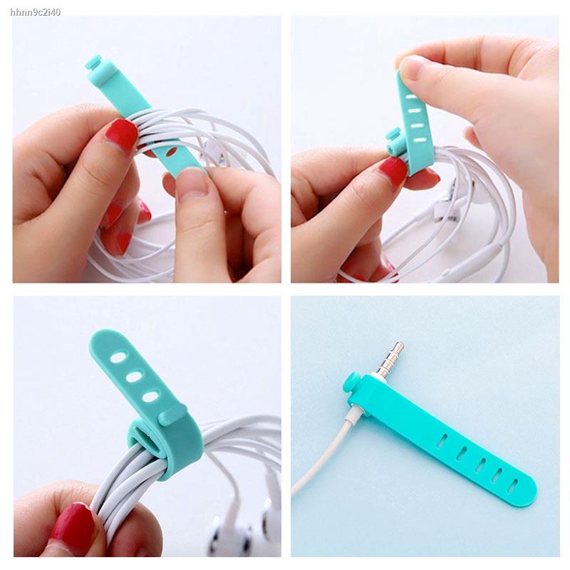 Silicone Cable Tie Earphone Smartphone Mouse Cord Soft Wire Organizer ...