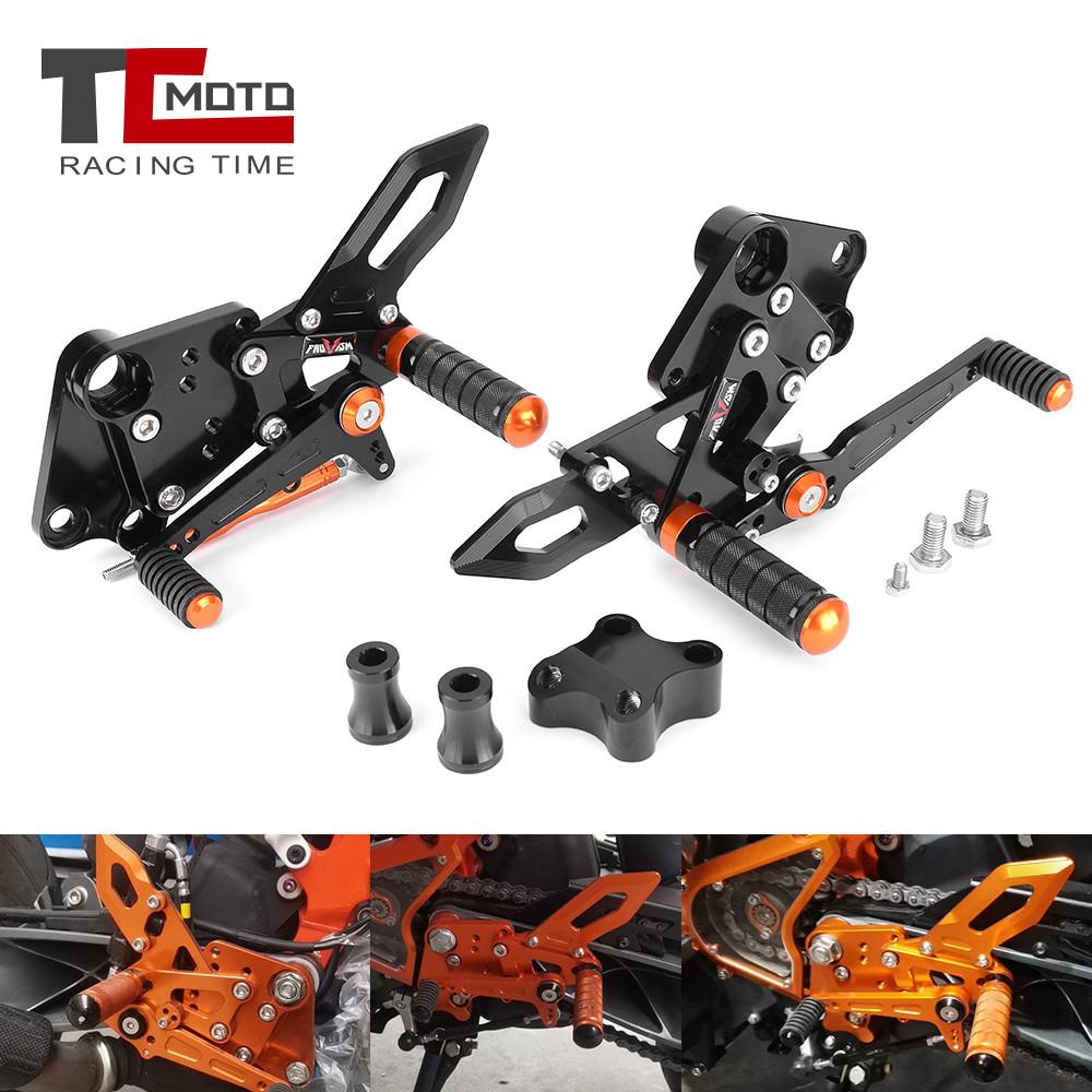 สำหรับ DUKE 390 Duke390 CNC ปรับด้านหลังชุด Rearsets พักเท้าสำหรับ KTM 390 Duke 2017 2018 2019 ...