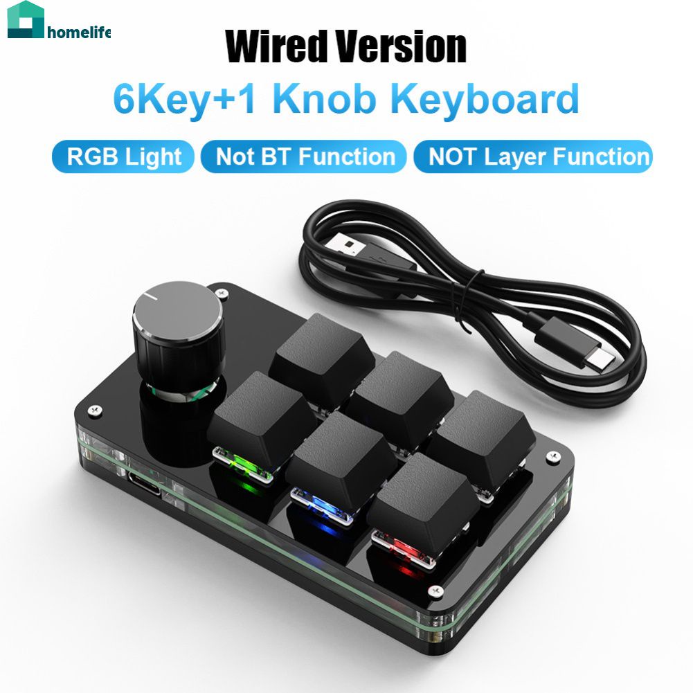 ♗การเขียนโปรแกรม Macro Custom Knob คีย์บอร์ด RGB 6 Key Copy Paste Mini ...