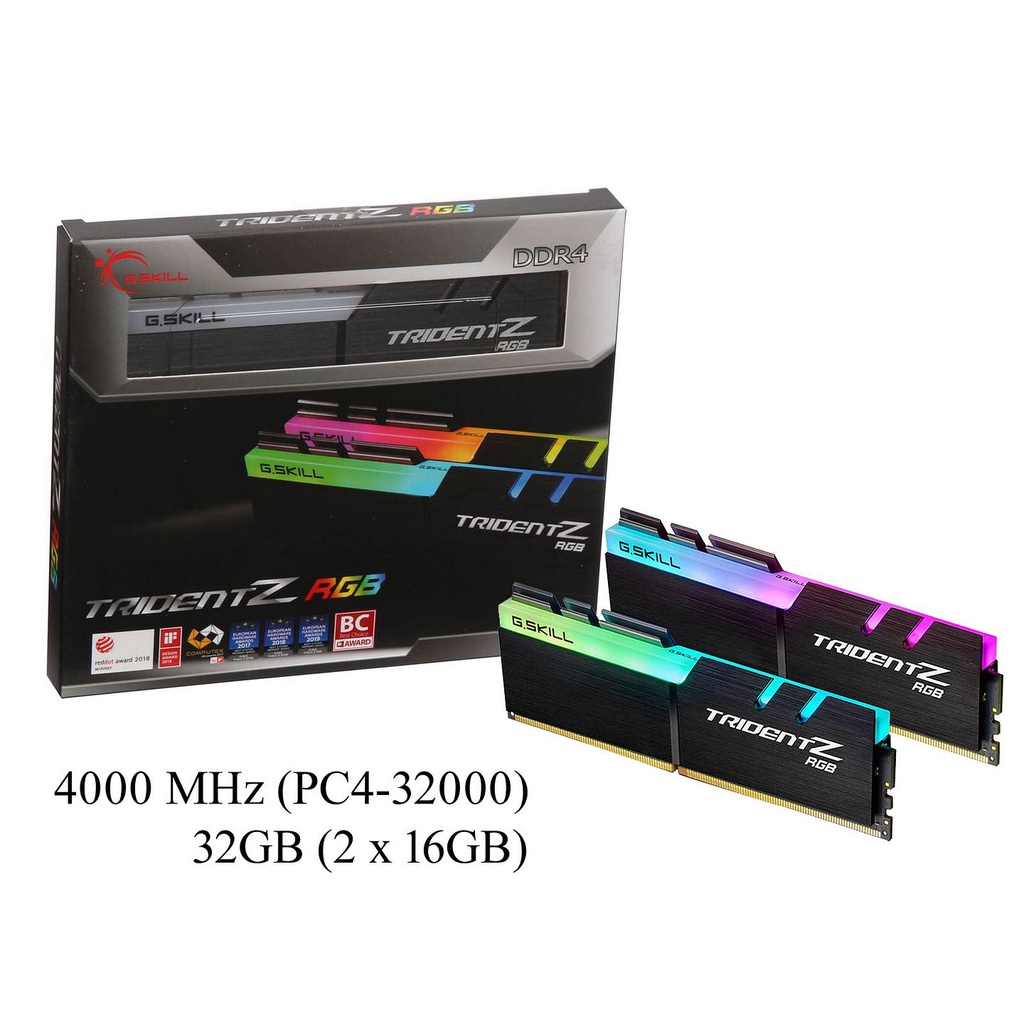 G.Skill Trident Z RGB 32GB (2x16GB) DRAM DDR4 4000MHz CL18 Desktop ...