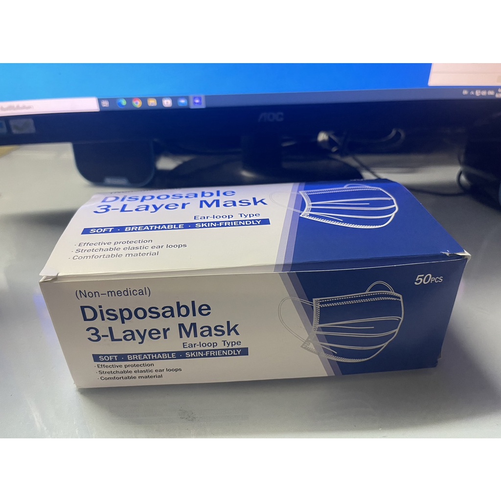 หน้ากากอนามัย 50 ชิ้น Disposable 3-Layer Mask | Shopee Thailand