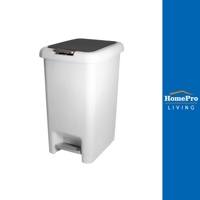 HomePro ถังขยะเหยียบเหลี่ยม COCO 30 ลิตร สีขาว/เทา แบรนด์ ACCO | Shopee Thailand