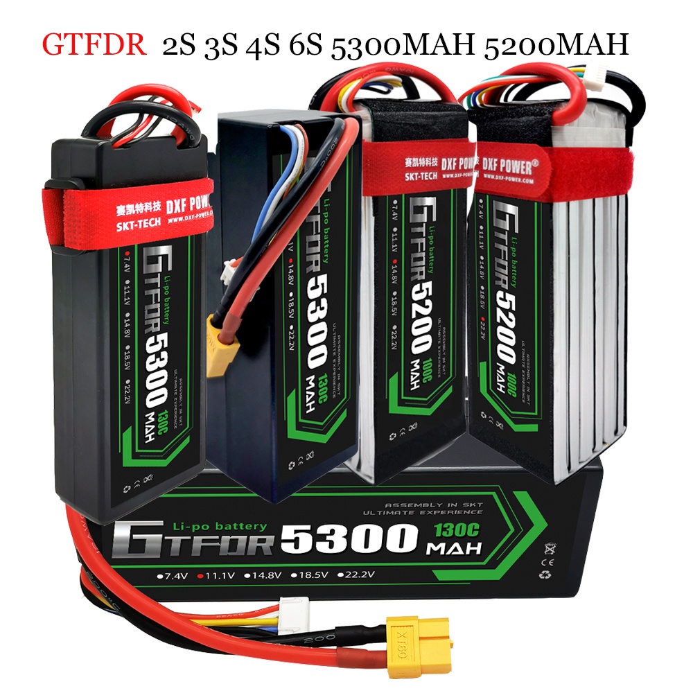 GTFDR Graphene Lipo แบตเตอรี่2S 3S 4S 6S 7.4V 11.1V 14.8V 22.2V 5300MAh 5200MAh สำหรับ RC รถ FPV ...