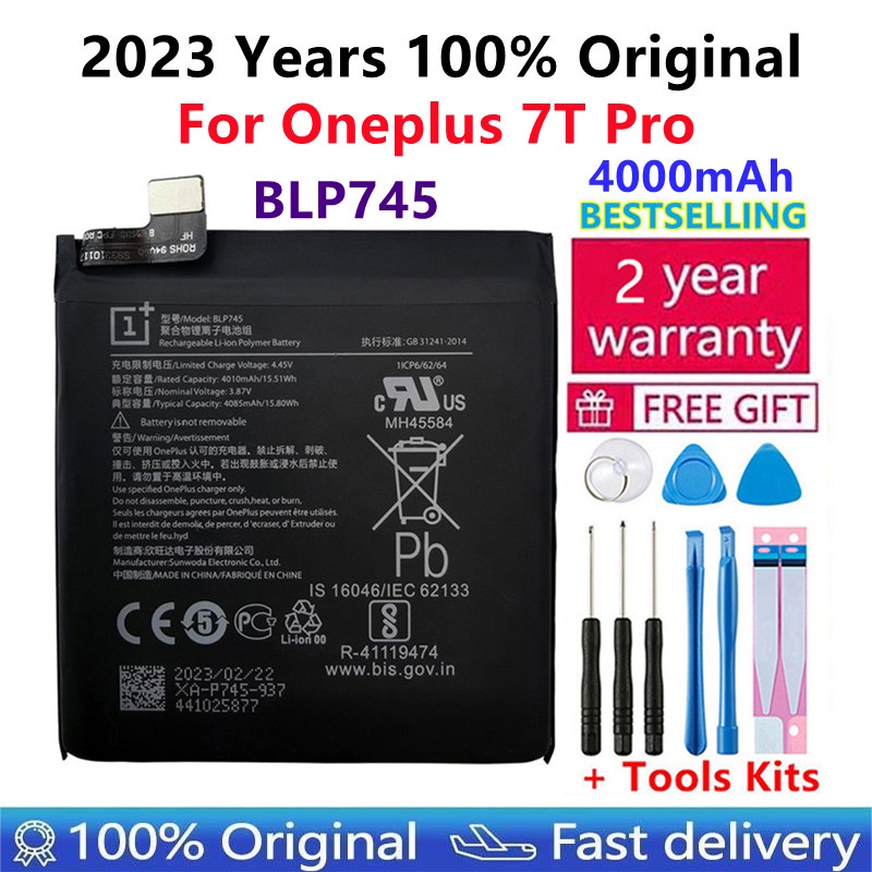 100% ใหม่เปลี่ยนแบตเตอรี่4000MAh BLP745สำหรับ Oneplus 7 T Pro 7 T Pro ...