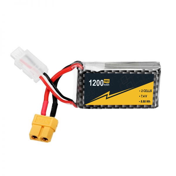 ⁂LY 7.4V 2s1p Lipo batteries 1200mAh 160C Hard Case for RC Car boat FPV ...