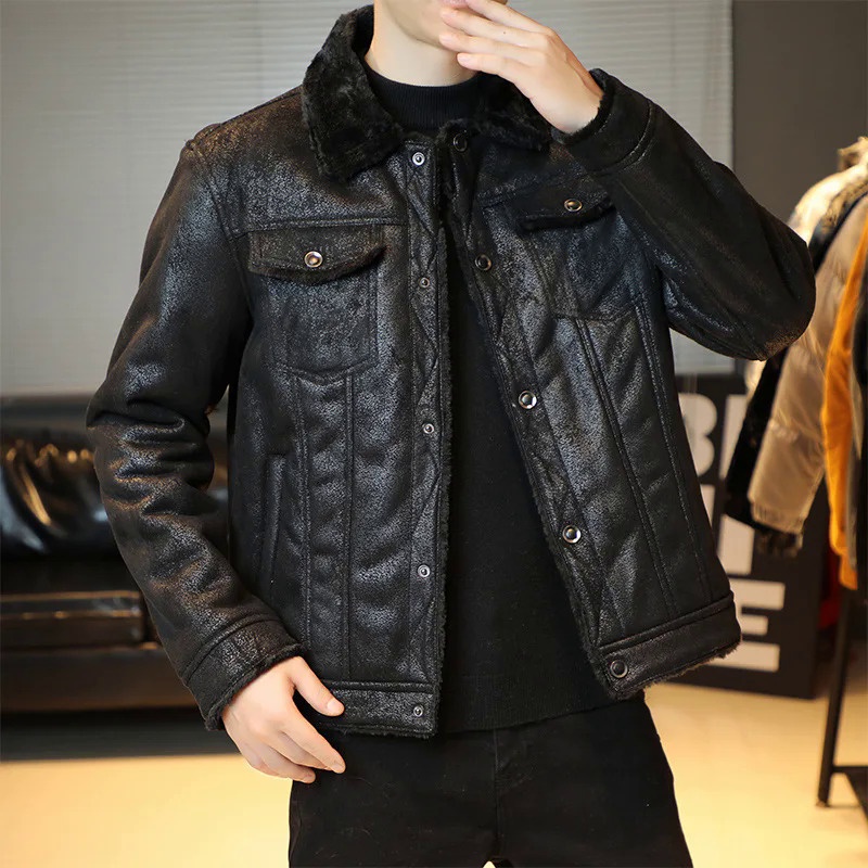 Leather jackets business 2024 Slim Genuine Leather Bomber Jacket Men ...