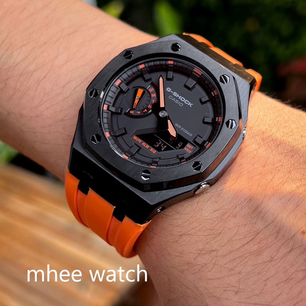 G-Shock Custom AP Style รุ่น GA-2100-1A4 ของแท้ มือ1 ใส่กรอบดำสแตนเลส ...