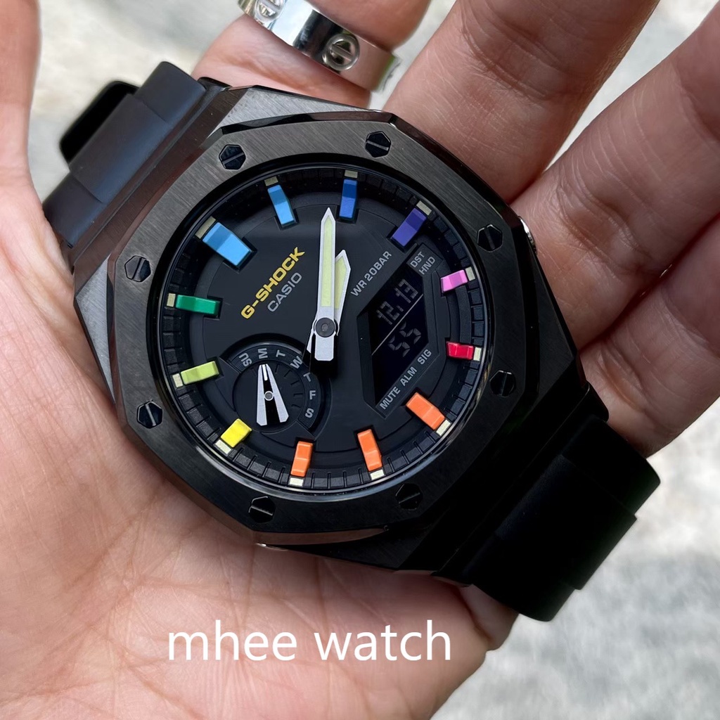 G-Shock Custom AP Style Rainbow Black Rubber Gen2 Casioak ของแท้ ประกัน ...