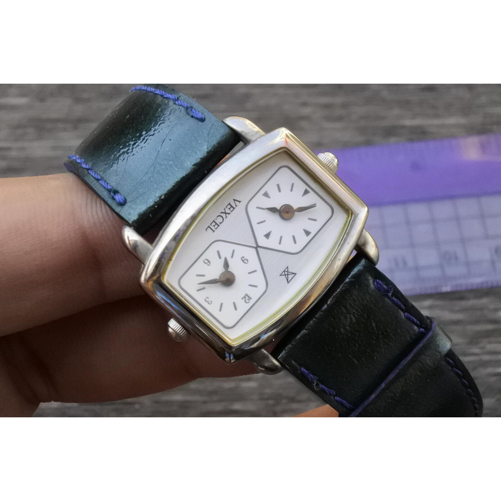 นาฬิกา Vintage มือสองญี่ปุ่น Vexcel Two Dials ผู้หญิง ทรง8เหลี่ยม ระบบ ...
