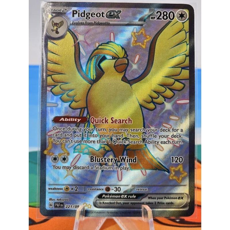 Pokemon Card "Pidgeot EX Shiny 221/091" ENG Paldean Fates | Shopee Thailand