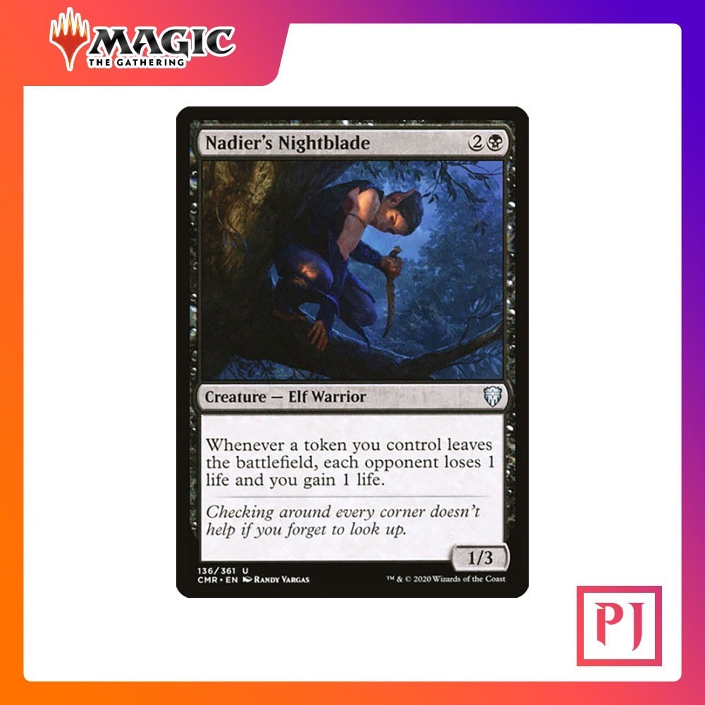 [MTG] Nadier's Nightblade [CMR] [BLACK] [UNCOM] [NORMAL] [ENG] (การ์ดเมจิค / Magic the Gathering ...