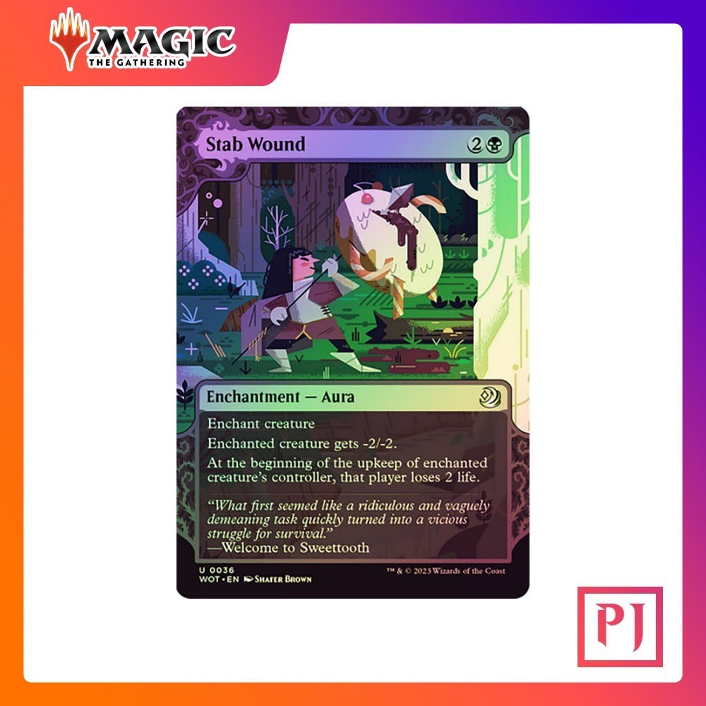 [MTG] Stab Wound (#036) [WOT] [BLACK] [UNCOM] [FOIL] [ENG] (การ์ดเมจิค / Magic the Gathering ...