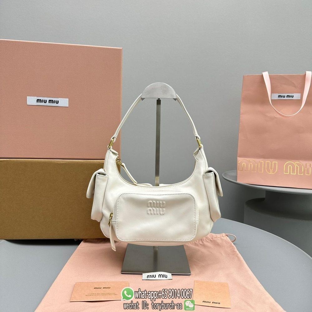 Miumiu shoulder underarm baguette hobo bag utility shoulder pocket tote ...
