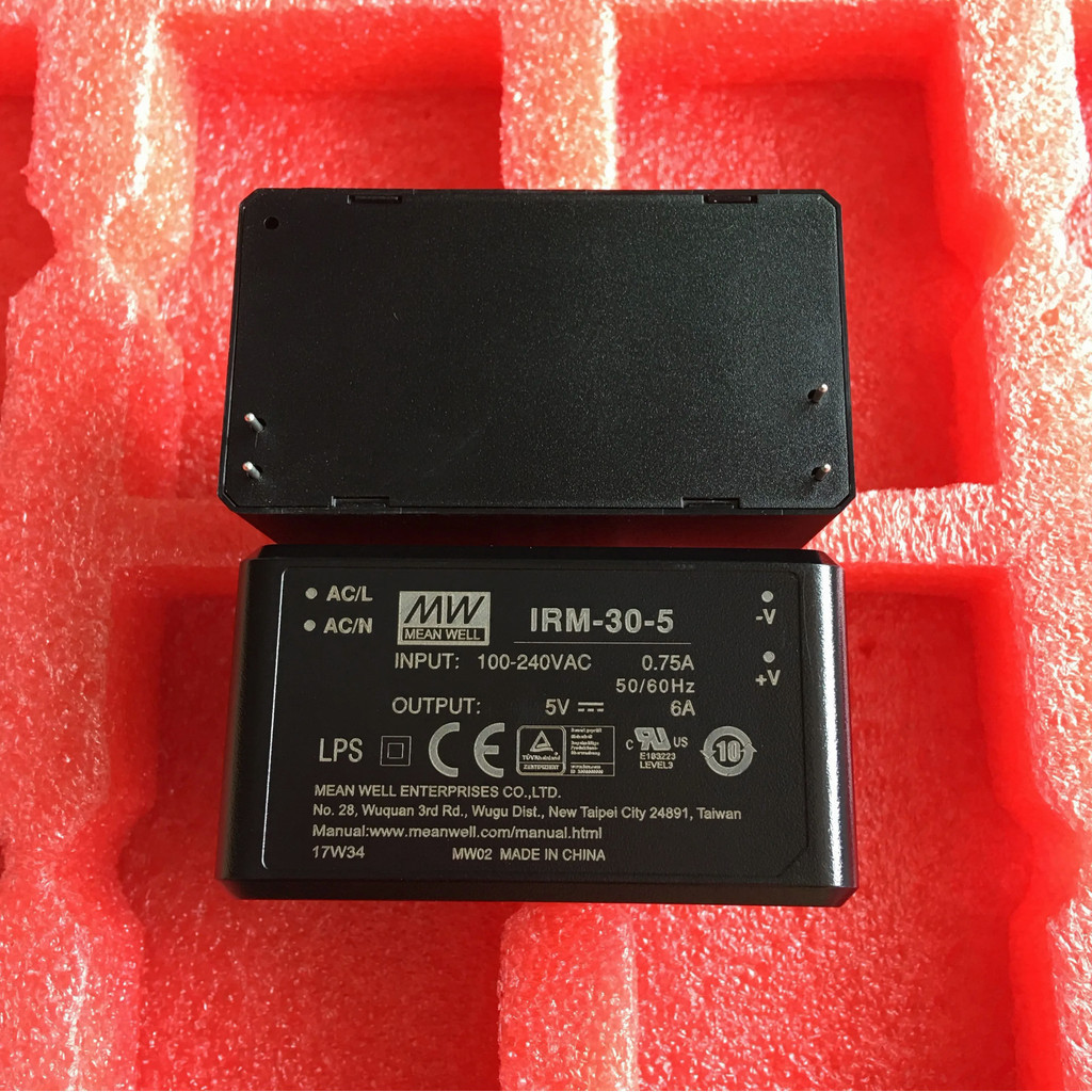 MEAN WELL IRM-30-5 30 W 5V6A IRM-30 Series 30 W AC-DC PCB-Mount Green ...