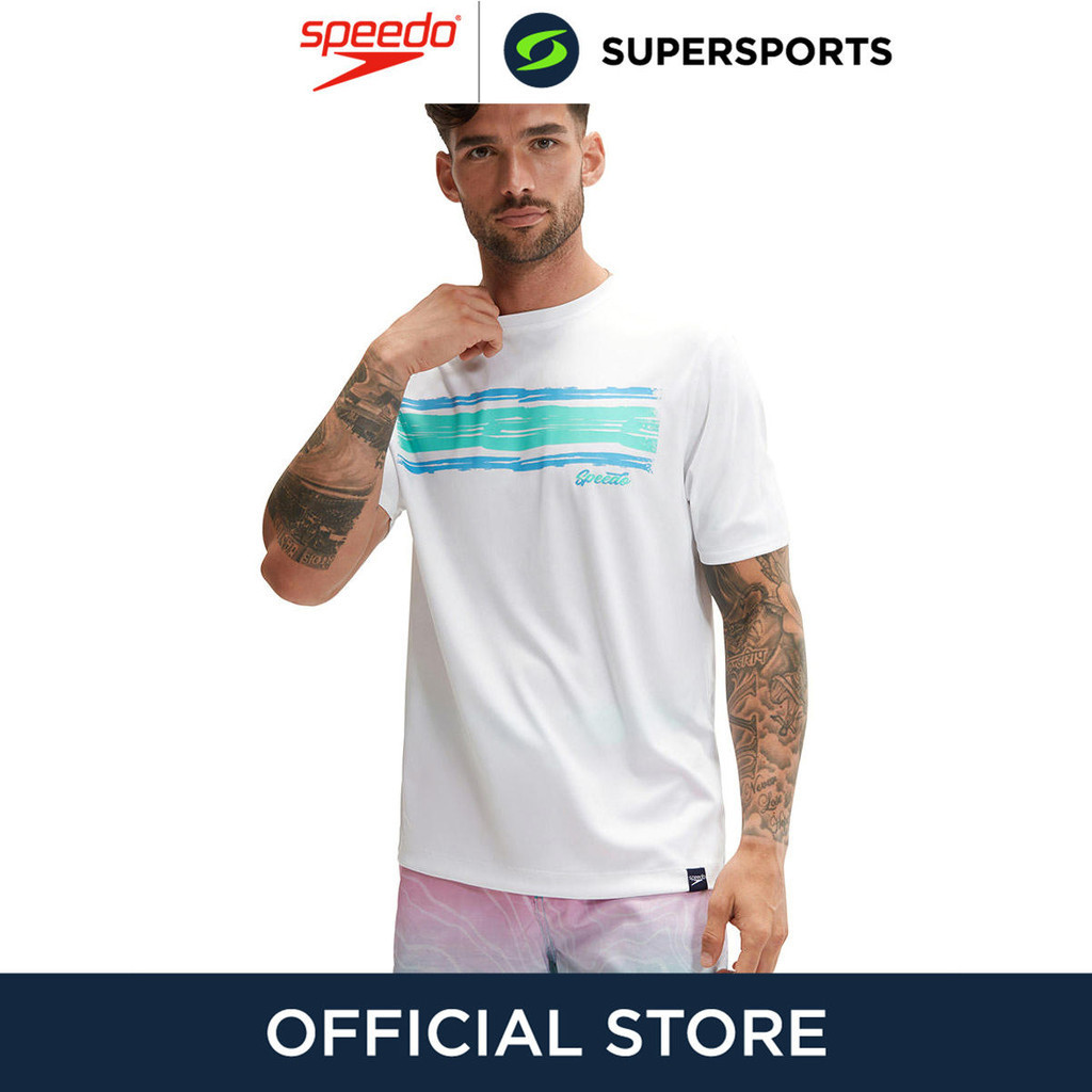 SPEEDO Short Sleeve Graphic เสื้อว่ายน้ำผู้ชาย | Shopee Thailand