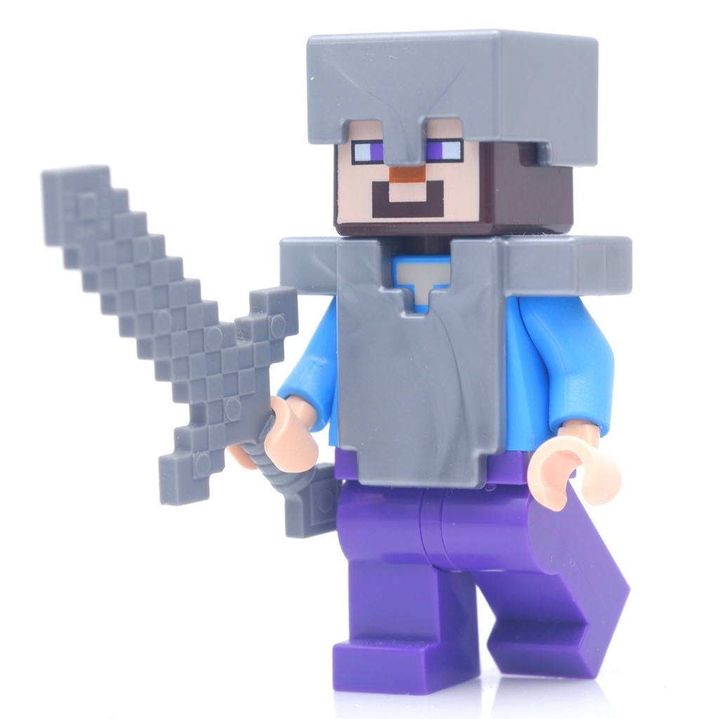 Lego Minecraft Steve Silver Armor*new | Shopee Thailand
