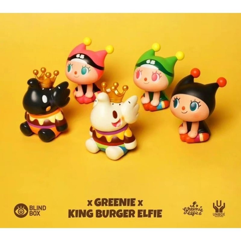 ⭐พร้อมส่ง⭐ UNBOX - Greenie & Elfie - Greenie x Burger Elfie (Art Toy ...