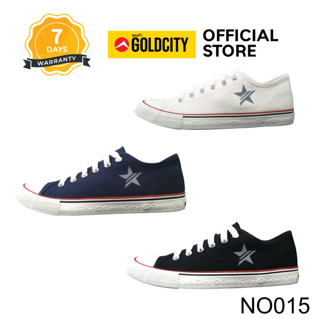 GOLDCITY รองเท้าผ้าใบ แฟชั่น แบบผูกเชือก UNISEX ใส่สบาย น้ำหนักเบา กันลื่น (37-45) รุ่น NO015 ...