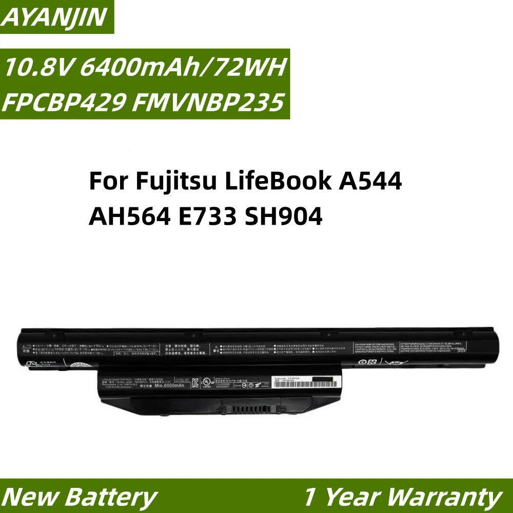 แบตเตอรี่ FPCBP429 6400MAH สำหรับ Fujitsu LifeBook A544 AH564 E733 ...