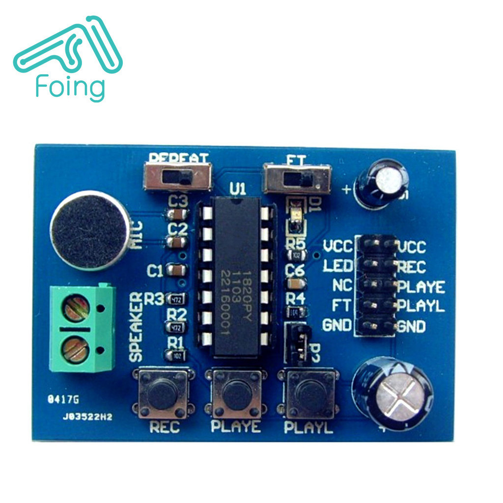 10s Recording and playback module ISD1820 PCB board voice module ...