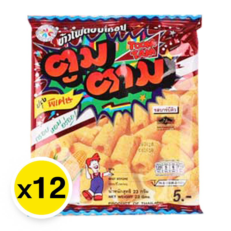 ตูมตาม ข้าวโพดอบกรอบ รสบาร์บีคิว 23 ก. x 12 / TOOMTAM Corn Extrude Snack Bbq 23 g x 12 | Shopee ...