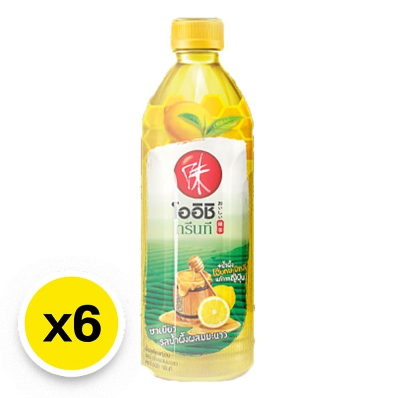 โออิชิ ชาเขียวพร้อมดื่ม รสน้ำผึ้งผสมมะนาว 500 มล. แพ็ค 6 ขวด / OISHI Green Tea Honey Lemon 500 ...