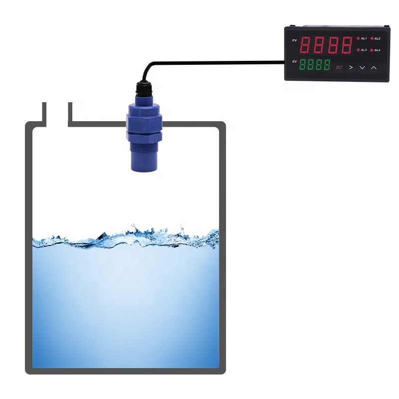 High Accuracy Ultrasonic level gauge Fuel Level Meter Sensor LCD ABS ...
