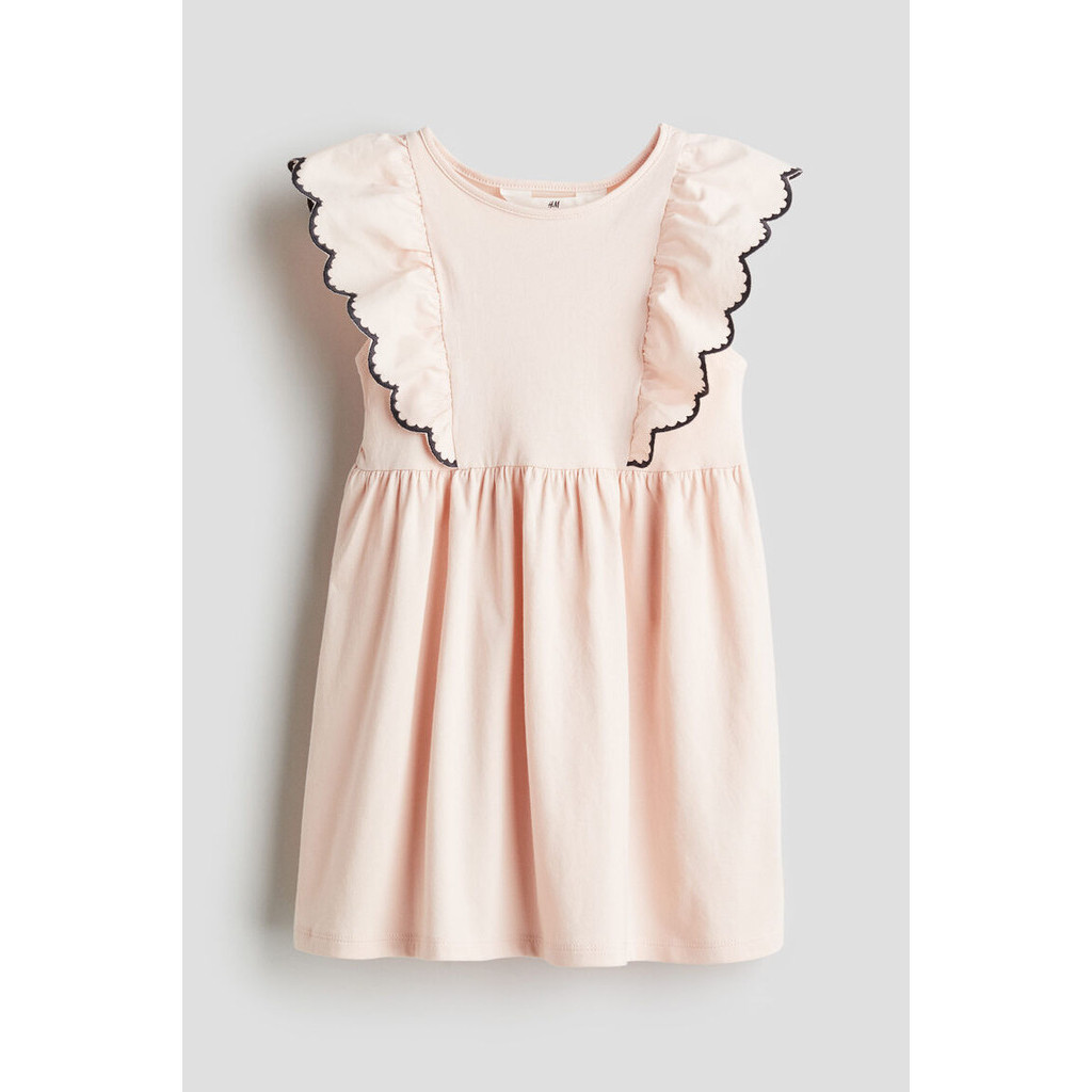 H&M Girl Flounce-trimmed jersey dress 1117898_4 | Shopee Thailand