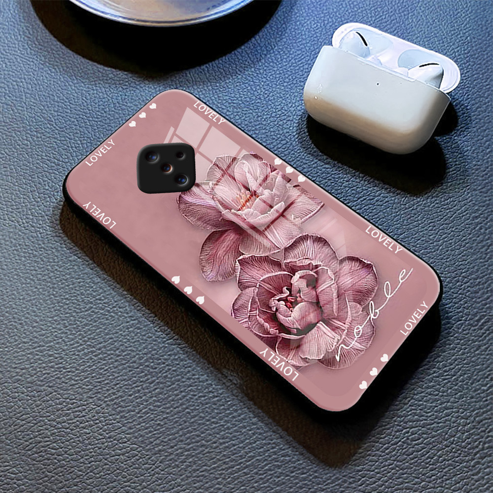 ดอกไม้ เคส กระจก vivo Y9S Y95 Y93 Y91i Y76 Y75 Y73 Y72 Y53S Y51 Y50 Y33S/T Y31 Y30 Y21A/S/T/E ...