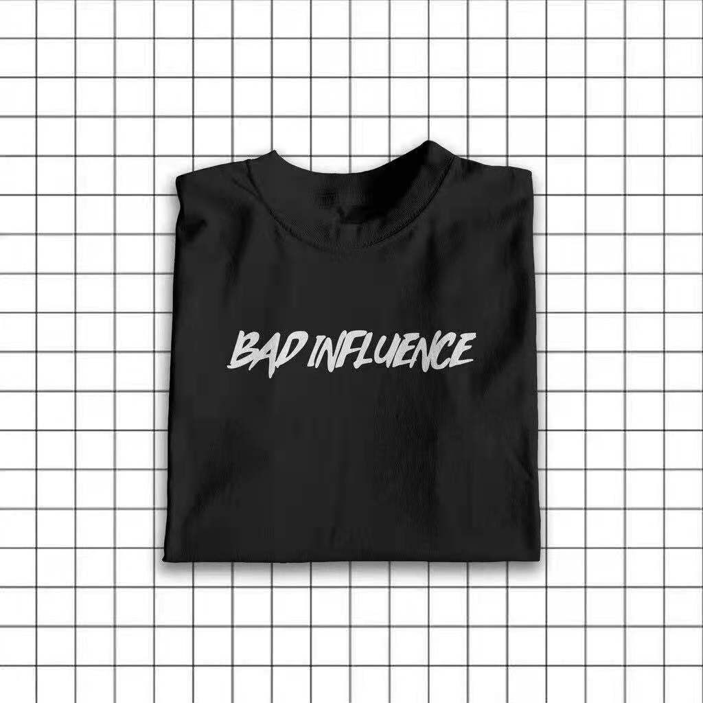 【COD】t shirt for men/ New T-Shirt BAD Influence Text Design (1pcs ...