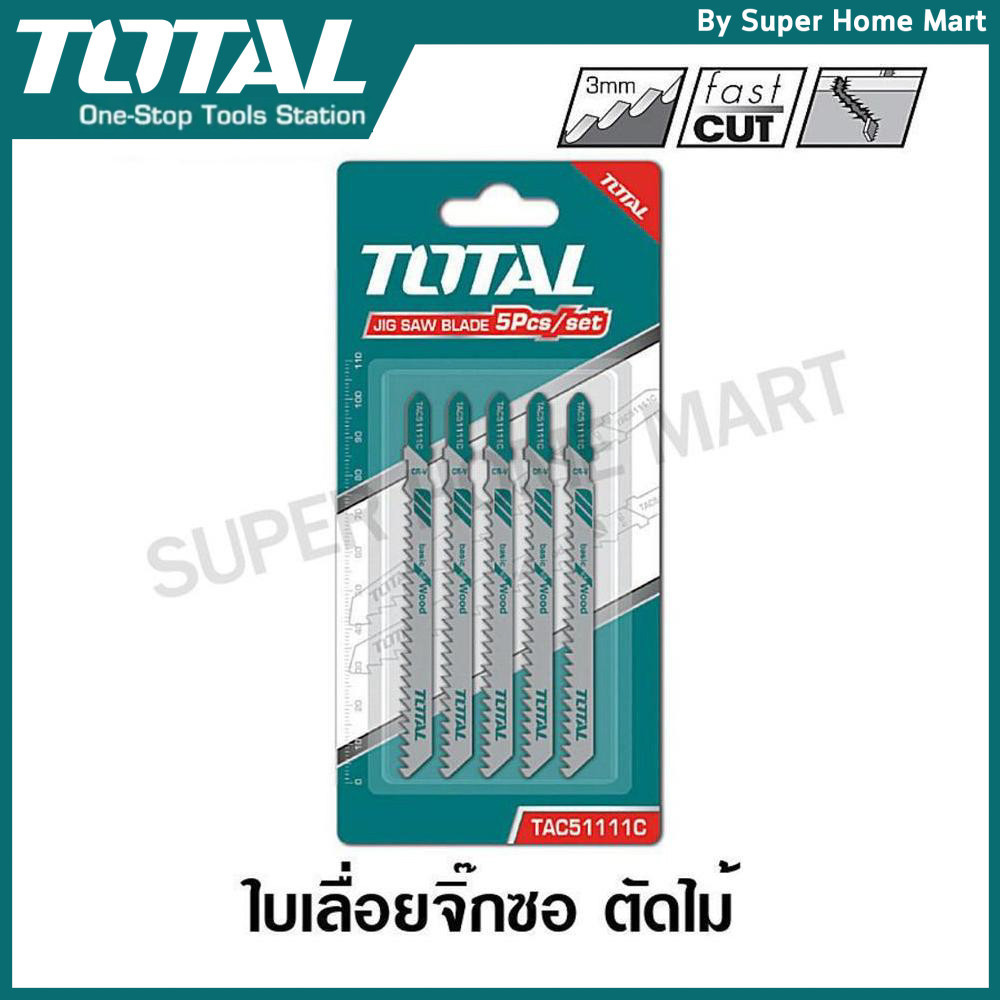 Total ใบเลื่อยจิ๊กซอว์ ตัดไม้ - ความยาวฟัน 74 มม. (แผงละ 5 ใบ) รุ่น ...
