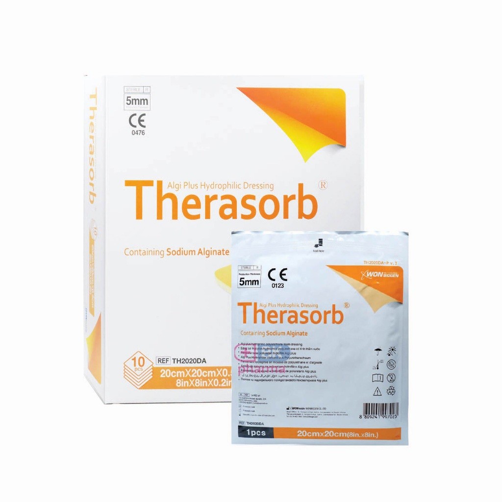 Therasorb 20x20 cm แผ่นปิดแผลกดทับ หนังเทียมปิดแผล แผลกดทับ แผ่นซึมซับ ...