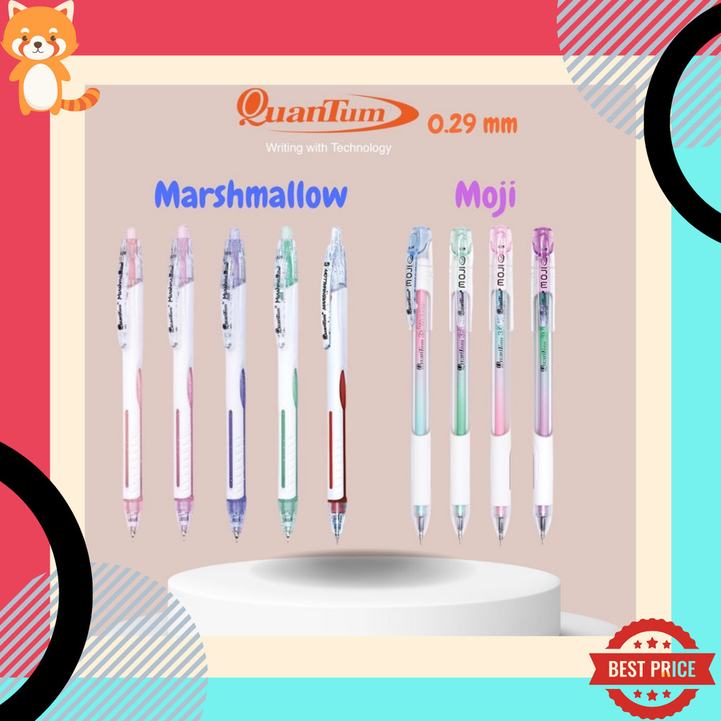 ปากกาลูกลื่น Quantum รุ่น Marshmallow และ Moji หัวเล็ก 0.29 มม. เส้นสวย เขียนลื่น เลือกสีได้ตาม ...