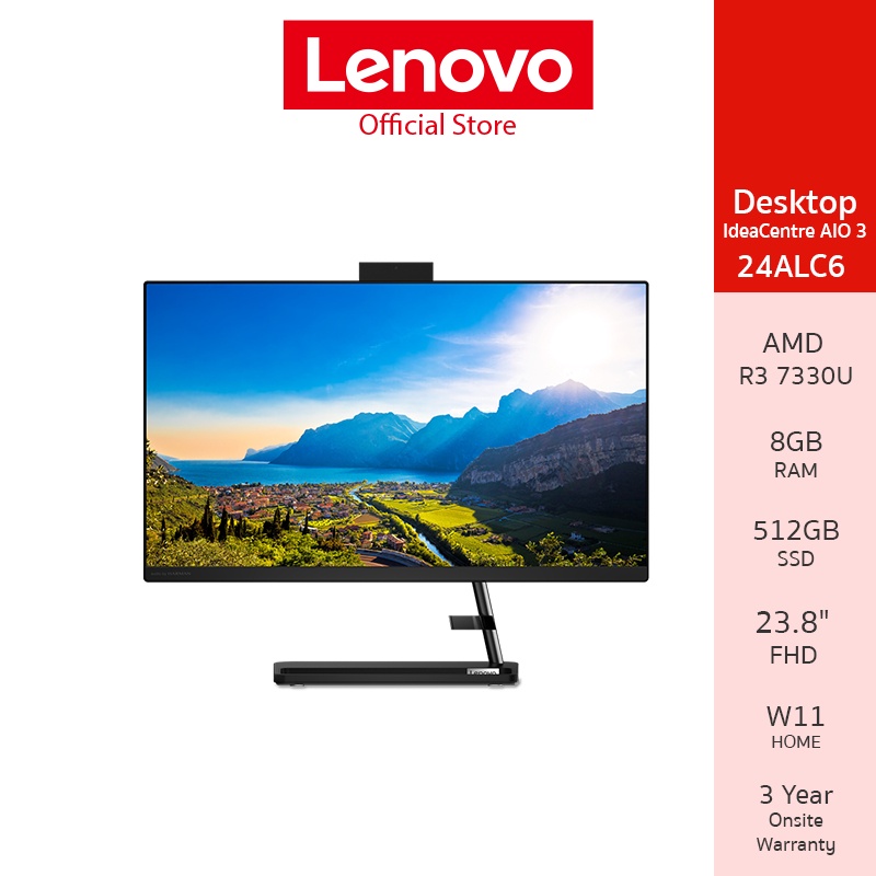 Levono Desktop ideacentre AIO3-24ALC6 - F0G100V7TA - AMD R3 7330U 8G ...
