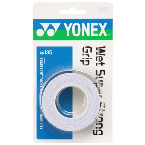 YONEX AC135 Tennis Badminton Grip Tape Wet Super Strong 3 Pieces Black ...
