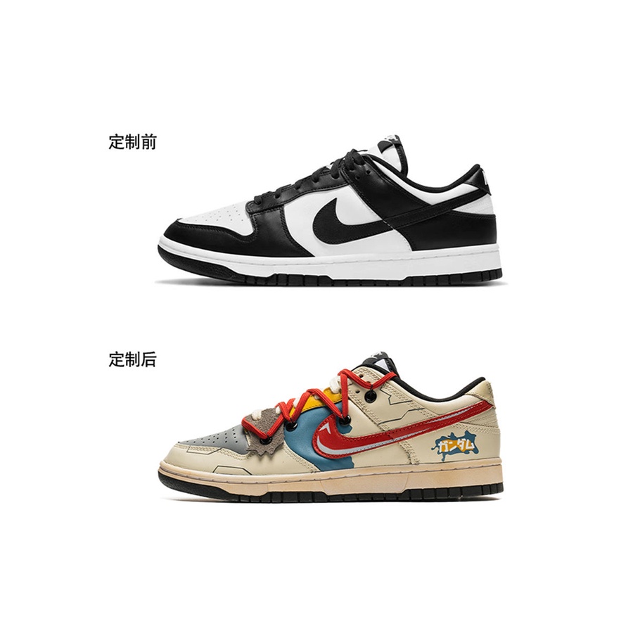 Nike Dunk Low Battle Damaged Gundam รองเท้าลำลองสำหรับบุรุษในธีมรองเท้า ...