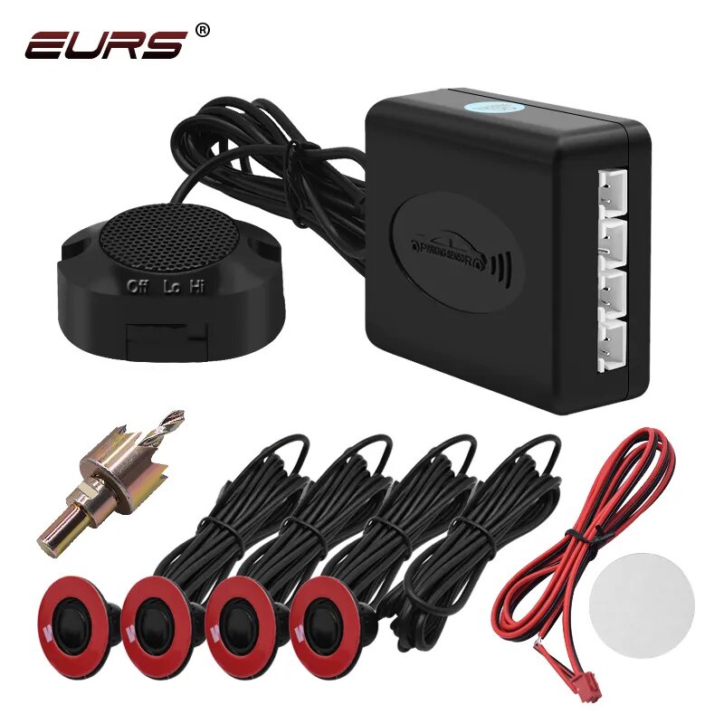 67a 4 Sensors Car Parking Sensor Kit Reverse Backup Radar Sound Alarm