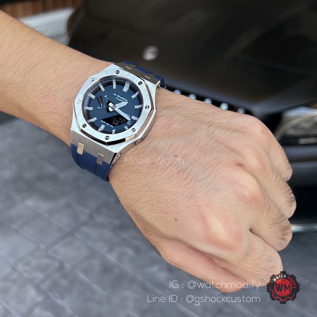 G-Shock Casioak Navy Blue Silver Special Edition | Shopee Thailand