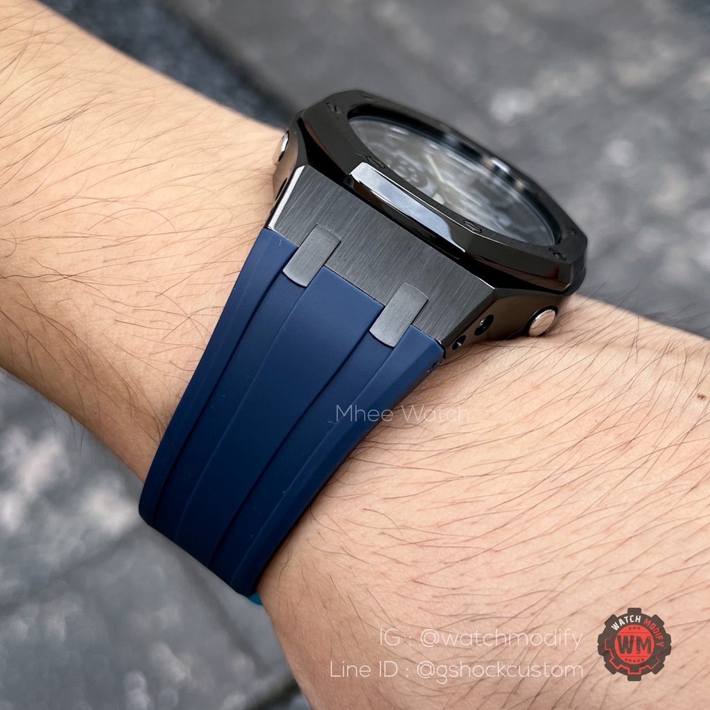 G-Shock Custom AP Style Dark Night Blue Rubber Strap Black Buckle ...