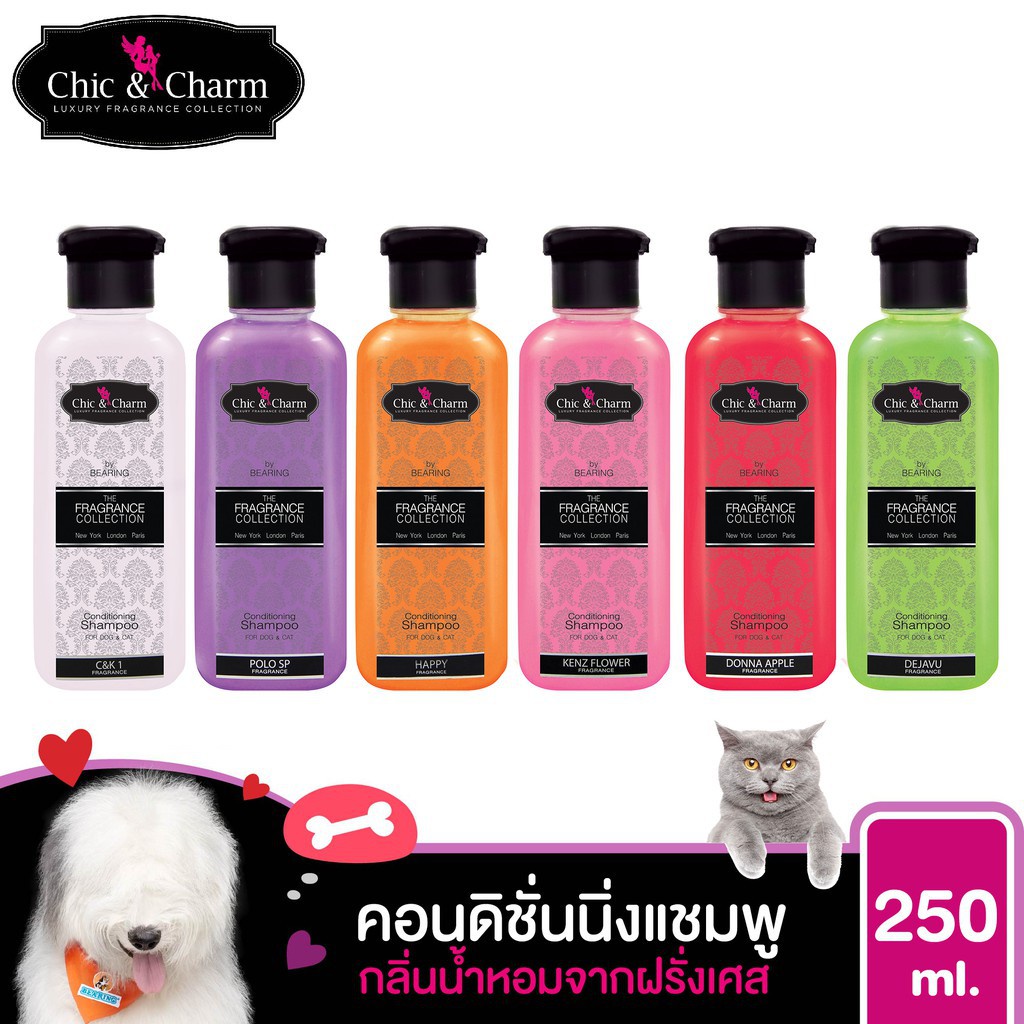 Bearing Chic&Charm Shampoo แชมพูอาบน้ำ สำหรับสุนัข กลิ่นน้ำหอมแบรนด์หรู 500ml | Shopee Thailand