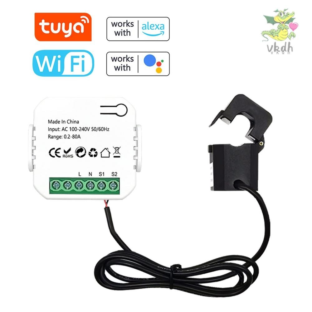 VK Tuya WiFi Energy Meter 80A Current Transformer Clamp KWh Power ...